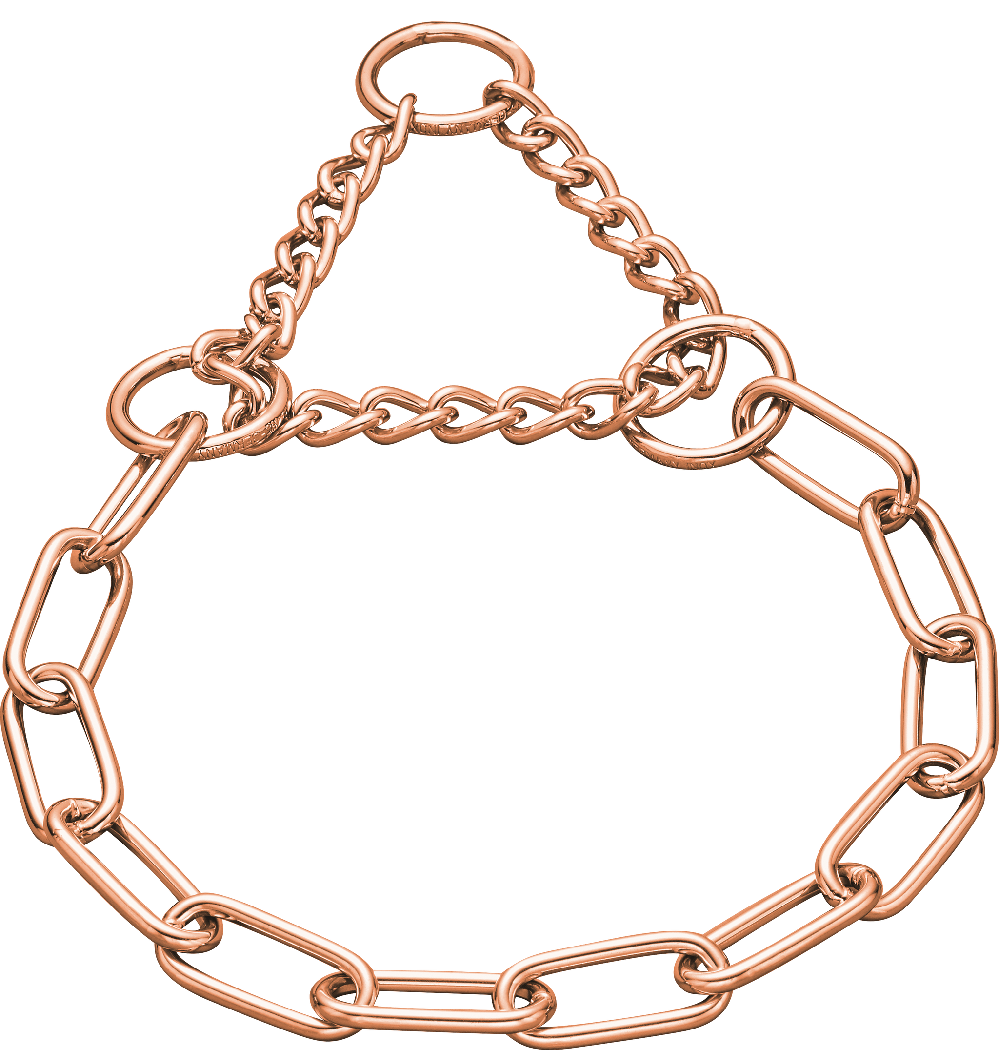 Long Link Chain Collar with Assembly Chain - Curogan, 4mm Wire Gauge